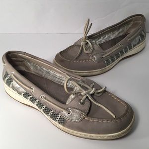 Sperry | Shoes | Sperry Angelfish Boat Shoes Gray Silver Size 75m ...